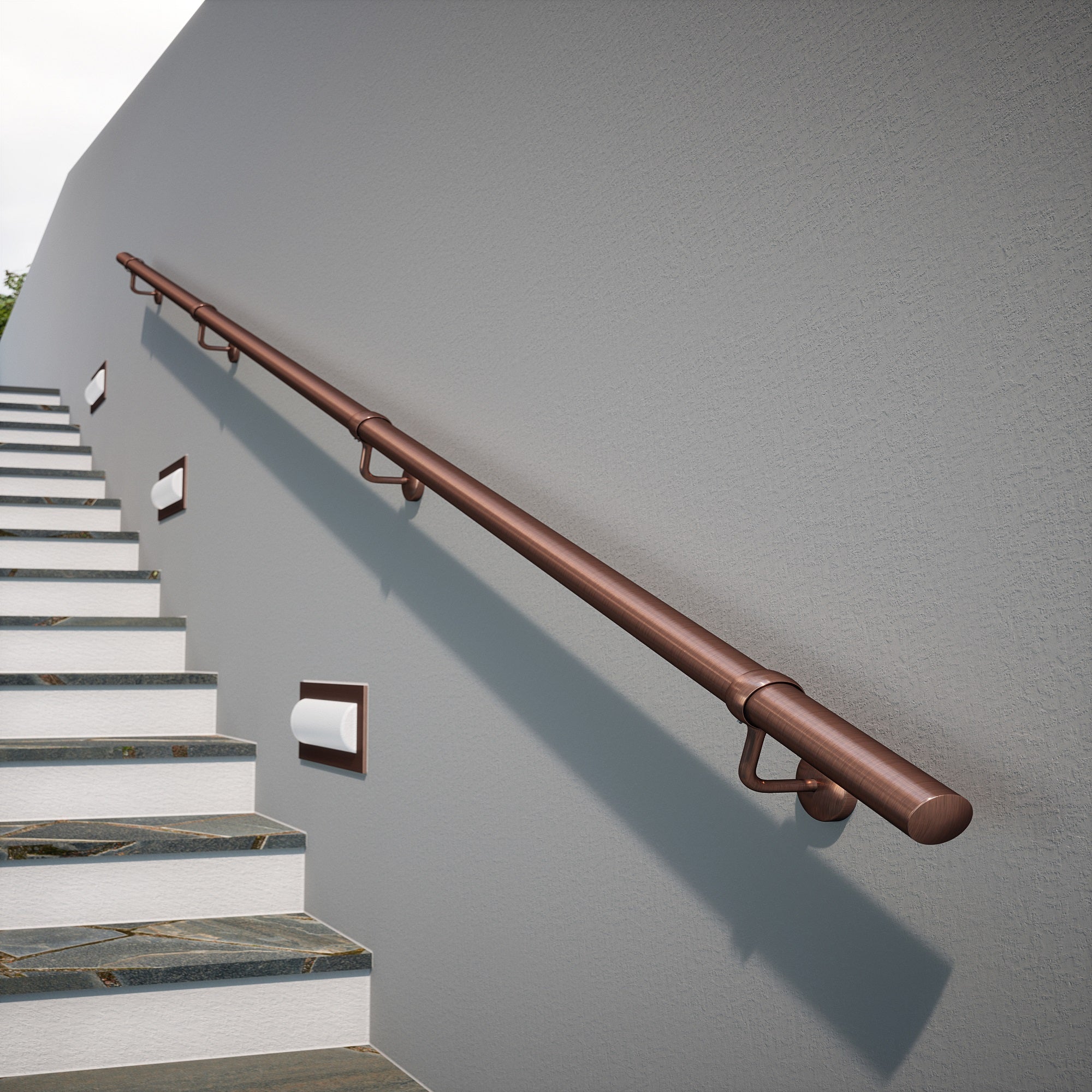 Rothley Baroque Antique Copper 3.6m Easy Fit Staircase Handrail Kit ...